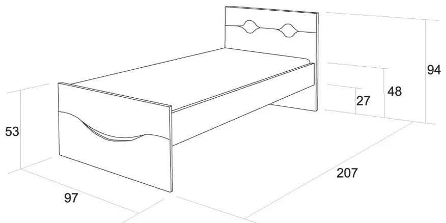 Bradop CASPER Postel úsměv  90×200 C108 CEF - FIALOVÁ