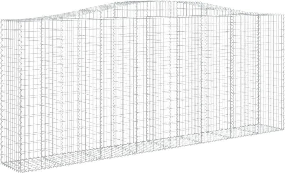 Klenuté gabionové koše 3 ks 400x50x160/180cm pozinkované železo 3145996