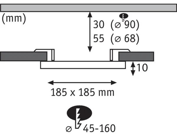 Paulmann 92392 - LED/17,5W IP44 Koupelnové podhledové svítidlo VARIFIT 230V