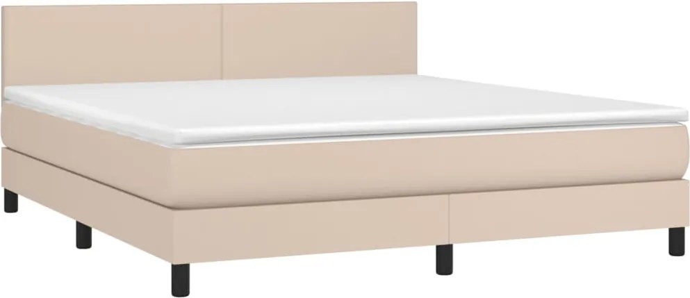 Box spring postel s matrací cappuccino 180 x 200 cm umělá kůže 3141022
