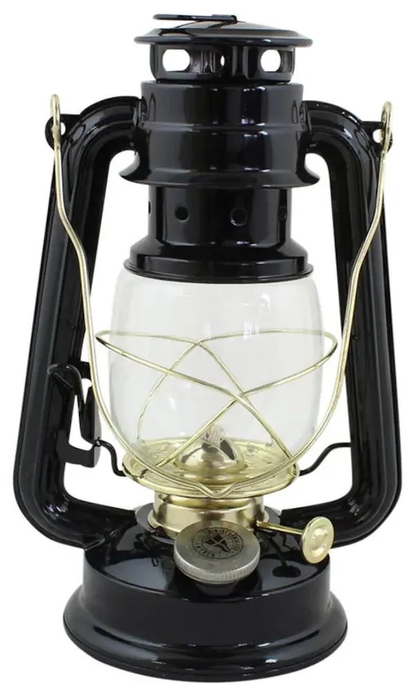 Petrolejová lampa Hurricane Black Brass 24 cm Strömshaga