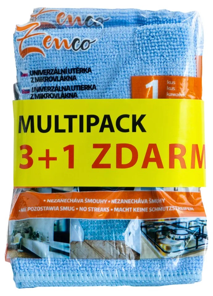 Univerzální utěrka z mikrovlákna 30x30 cm MULTIPACK 3+1