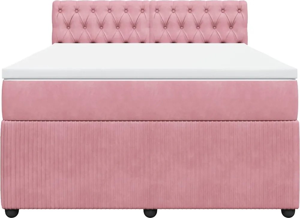 Box spring postel s matrací růžová 140x200 cm samet 3290069