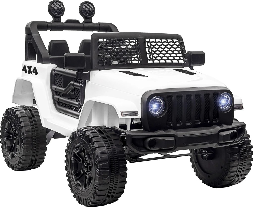 HOMCOM Dětské Elektrické Auto pro Děti od 3 Let - Všestranný Buggy s 12V Baterií, 2 Motory, Dálkovým Ovladačem 2.4G, Světlomety, Klakson, Nastaviteln…