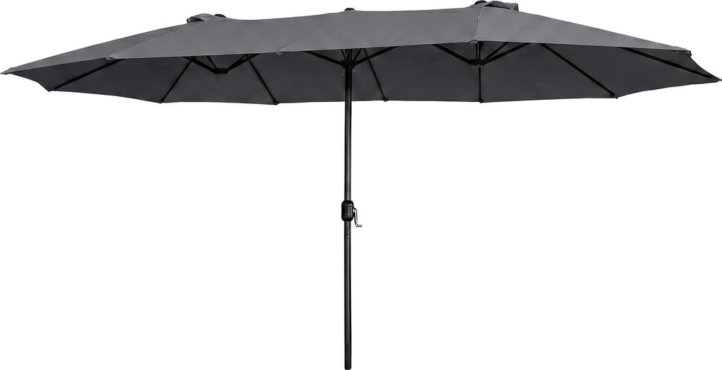 Dvojitý zahradní slunečník TILIA 460x270 cm tmavě šedý