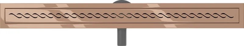 Mexen Flat 360° M18 otočný lineární odtok 90 cm, růžové zlato - 1623090-40