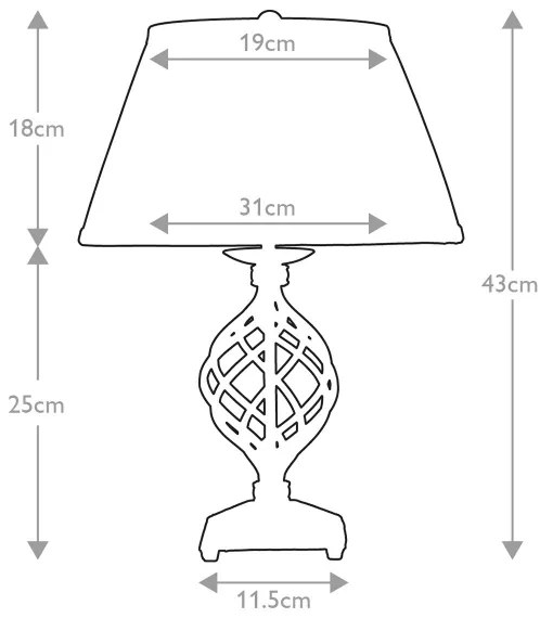 Elstead BELFRY-TL - Stolní lampa BELFRY 1xE27/60W/230V
