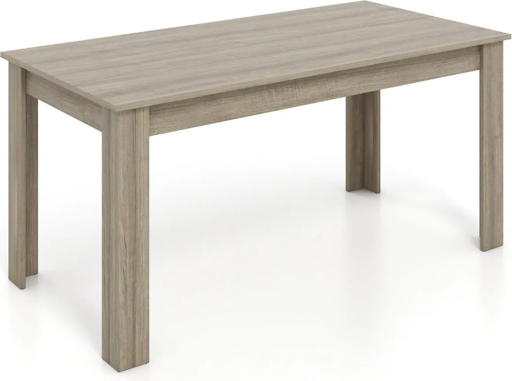 Costway Jídelní stůl dřevěný velký obdélníkový – 160 × 80 cm, přírodní