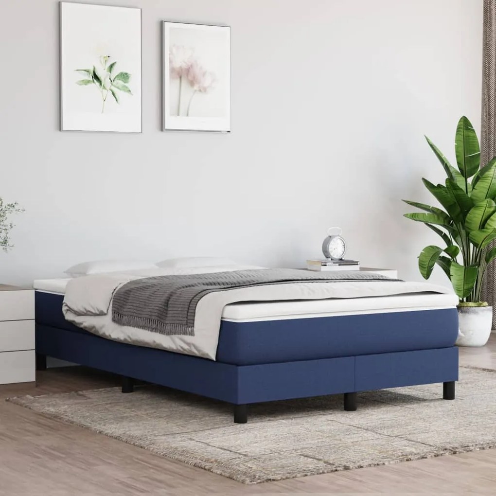 Rám postele s boxspringem modrá 120x200 cm textil 3120506