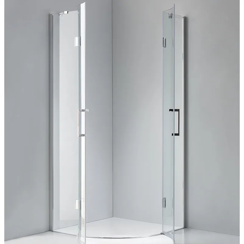 BPS-koupelny Čtvrtkruhový sprchový kout HYD-RK92 90x90 chrom/transparent - bez vaničky