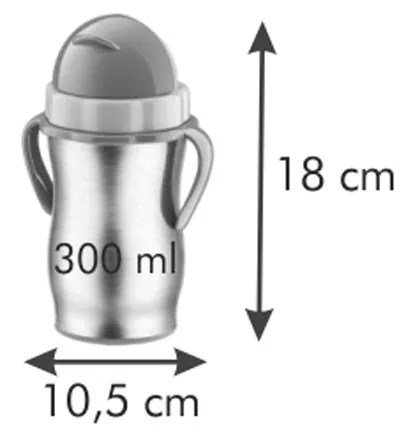TESCOMA Dětská termoska s brčkem BAMBINI 300 ml, nerez, růžová