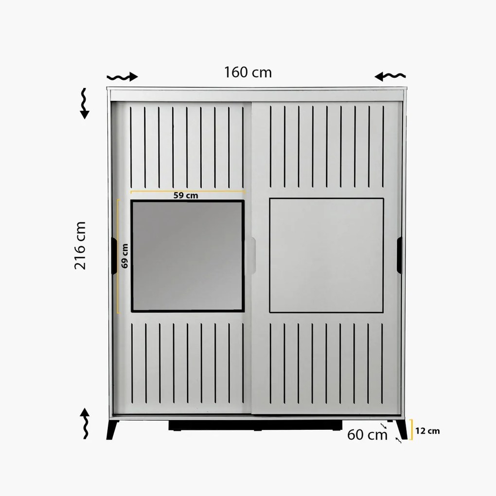 Šatní skříň Pasific III 160 cm bílá