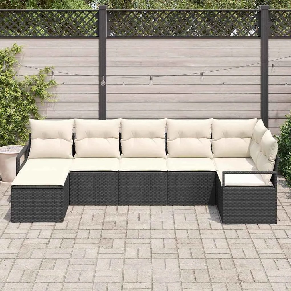 Set pohovek 7 ks Černá polyratan 3346467