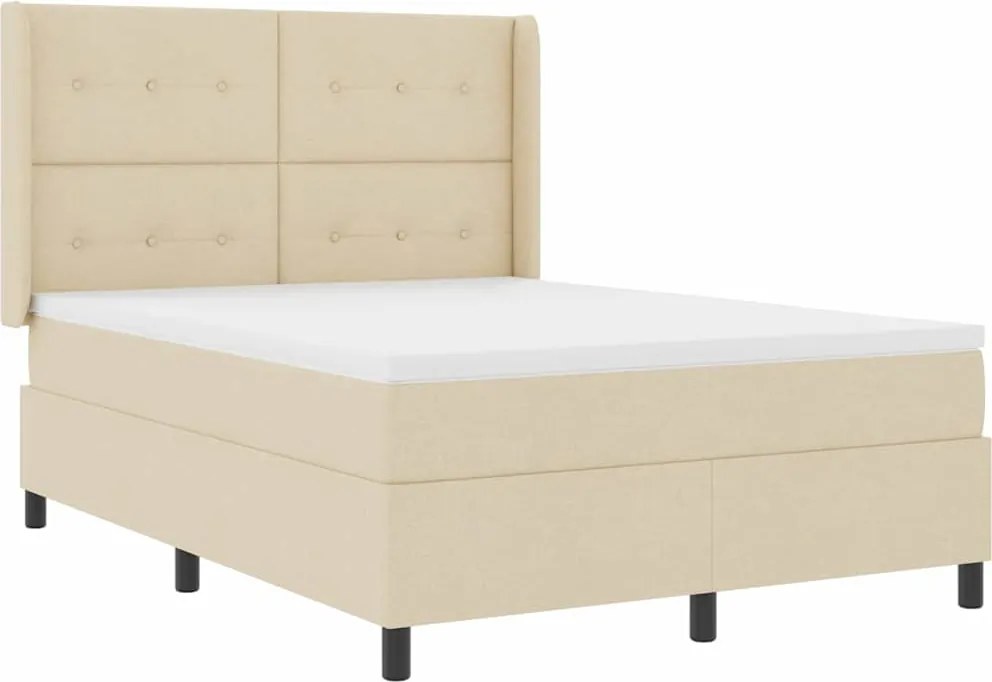 Postel s boxspringem s polštářem Krémová 200 x 140 cm textil 3341649
