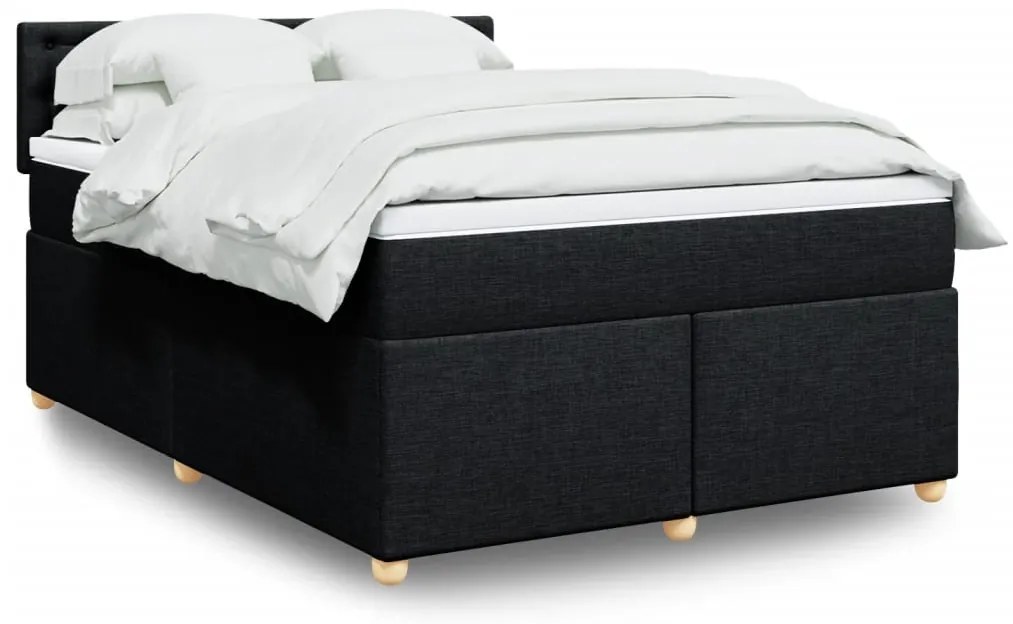 Box spring postel s matrací černá 140 x 190 cm textil 3288991