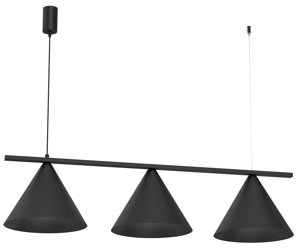 Závěsné svítidlo Capital, 3x černé kovové stínítko, (fi 30cm), b