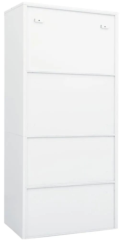 Šatní skříň bílá 80 x 50 x 180 cm ocel - Default Title
