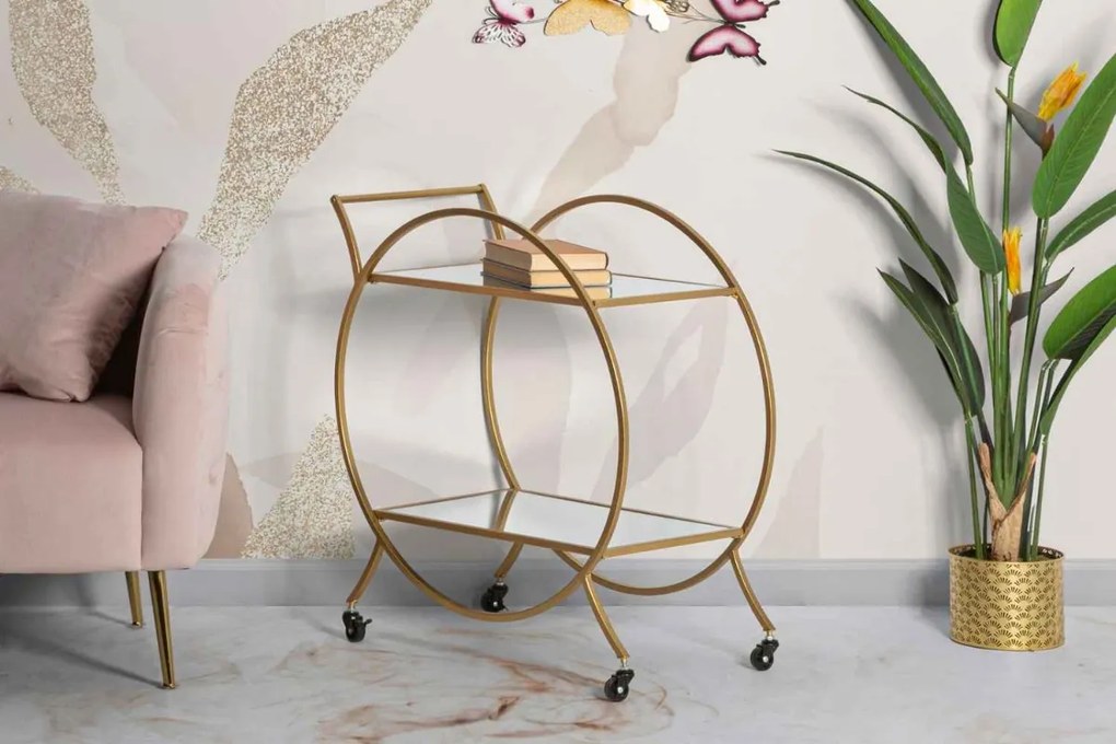 Designový vozík Valerian 70 cm zlatý