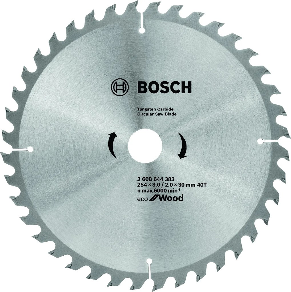 BOSCH Pilový kotouč Eco for Wood, 254x2 mm 2608644384 Dostupné varianty: Pilový kotouč - Bosch Eco for Wood ø254 x 3 x 30mm/40z.