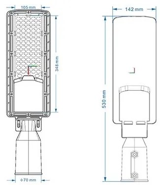 ShopJK POULIČNÍ LED LAMPA Ox 100W IP65 5000K
