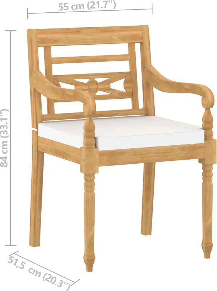 vidaXL Židle Batavia 8 ks bělené masivní teakové dřevo [3087056] Barva: Bílá
