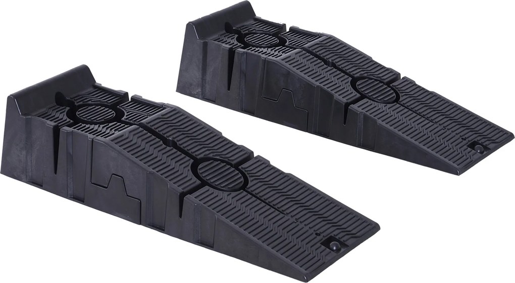 DURHAND Plastové Nakládací Rampy pro Automobily, Přístupové Rampy, 2 Kusy, Nosnost 2,5 Tuny, 91 x 30 x 21 cm, Černé