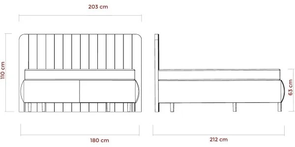 Čalouněná postel s matracemi a úložným prostorem ALEXA 180x200 cm béžová