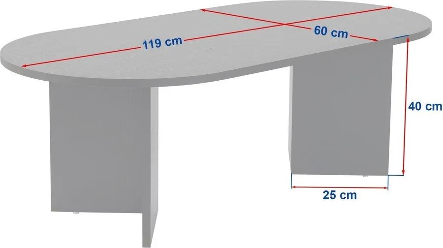 Konferenční stolek v dekoru dubu v přírodní barvě 60x119 cm Sable – Kalune Design