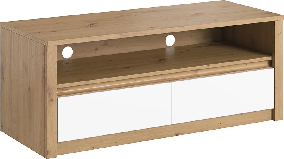 MALTA b | TV stolek RTV | 130 cm | dub artisan / bílá