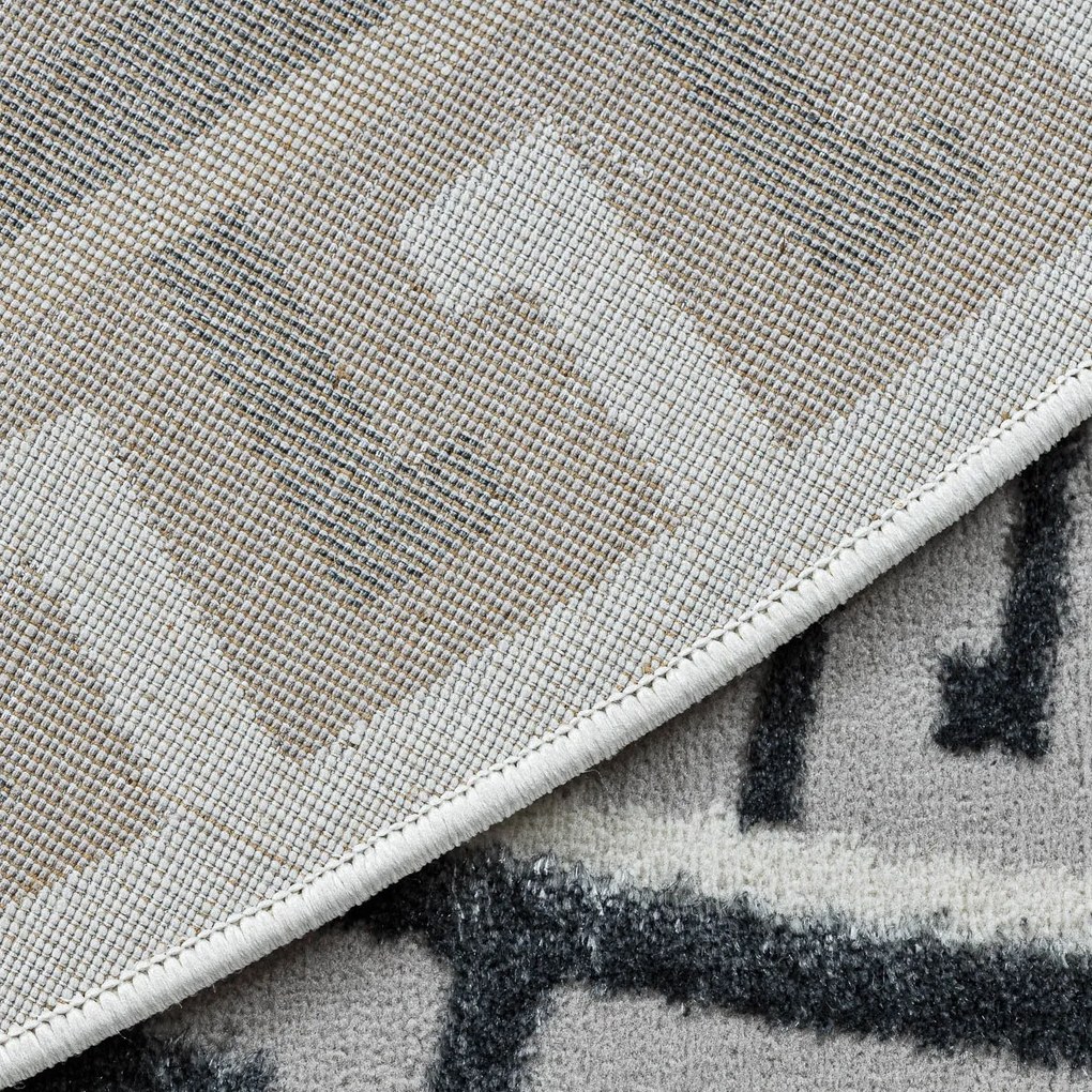 Dywany Łuszczów, Kusový koberec Allure 1960 white/grey kruh, 150x150 (průměr) kruh, šedá, kancelář