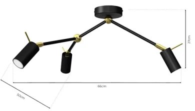 Bodové svítidlo IRIS 3xGU10/MR11/40W/230V černá/zlatá