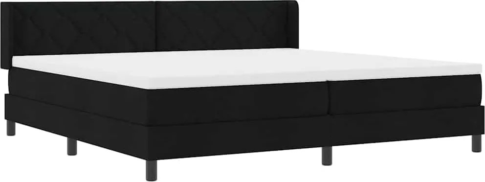 Postel s boxspringem s čelo Černý 200 x 200 cm textil 3341190