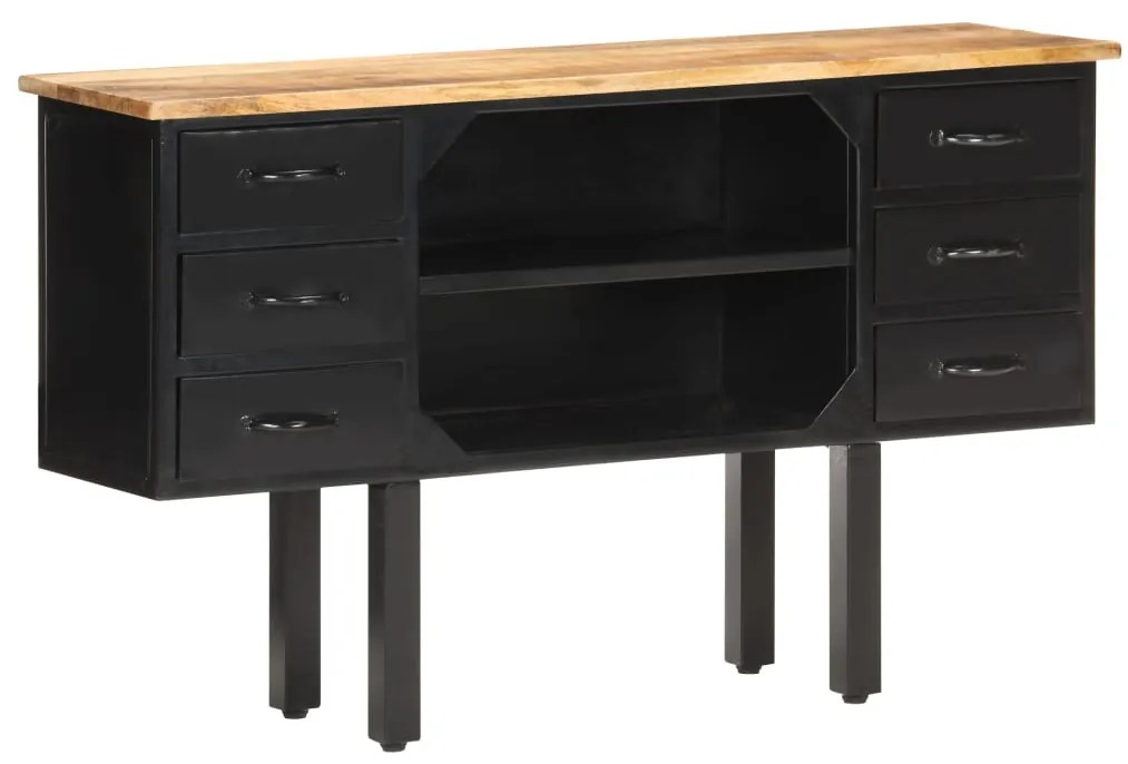 Příborník 110 x 30 x 65 cm masivní hrubý mangovník a ocel 321571
