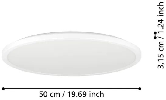 Eglo 901448 -LED Koupelnové stropní svítidlo ROVITO 16,8W/230V pr.50cm IP44 bílá