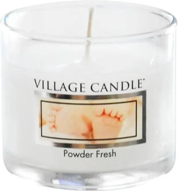 VILLAGE CANDLE Mini svíčka Village Candle - Powder Fresh, bílá barva, sklo