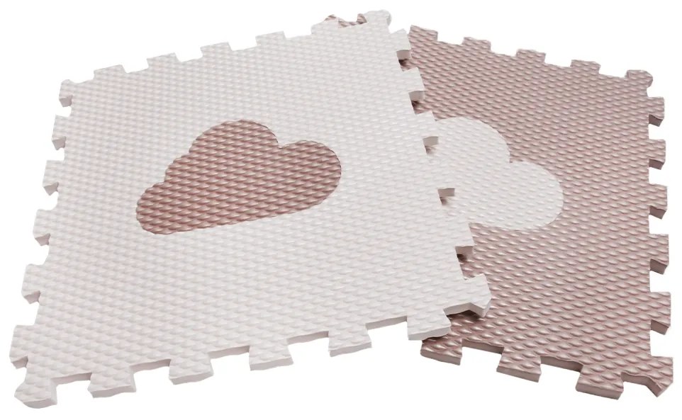 Vylen Pěnové podlahové puzzle Minideckfloor s mráčkem  Růžový s bílým mráčkem 340 x 340 mm