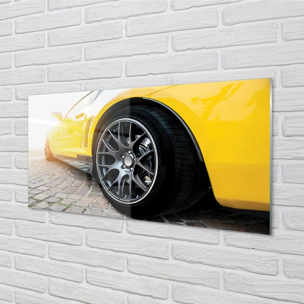 Obraz na skle žluté auto 120x60 cm