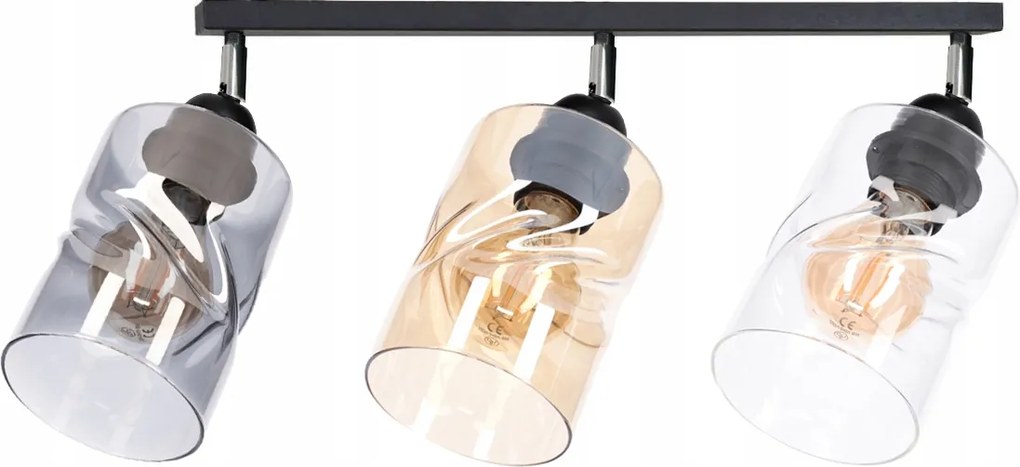 Závěsná lampa nastavitelný lustr stropní svítidlo Loft 3 skleněná lze Led