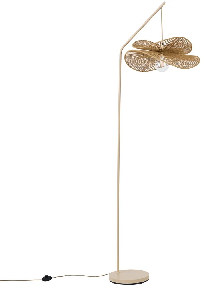 Japandi stojací lampa béžová s béžovým stínidlem - Nest