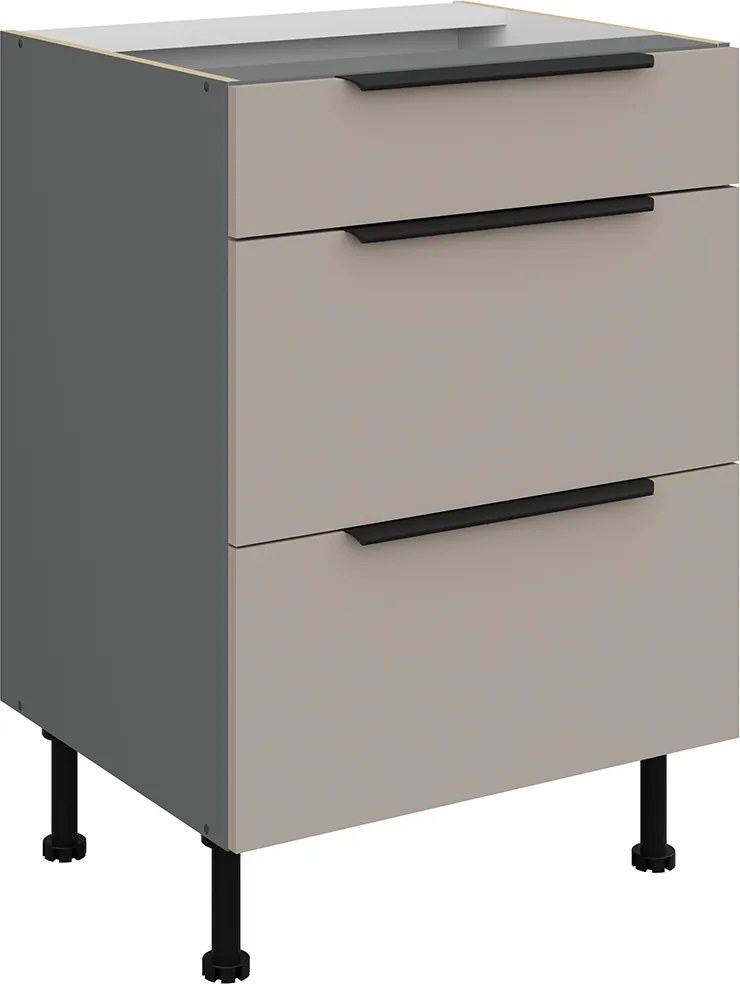 ARIA ta | dolní skříňka 60 D 3S zásuvková | 60 cm | PREMIUM BOX | antracit/béžová