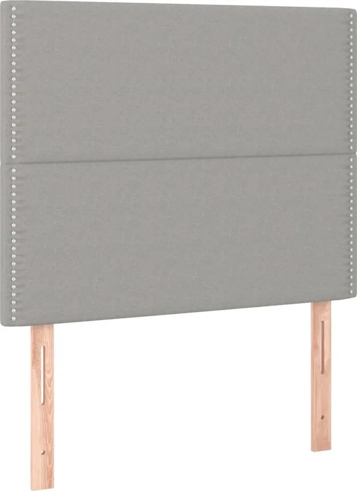 vidaXL Box spring postel s matrací a LED 90x190 cm textil [3135317] Barva: světle šedá