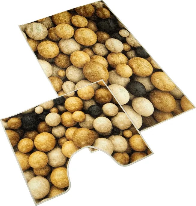 Bellatex 3D tisk  sada Béžová,Šedá 60x100 cm, 60x50 cm (SADA)