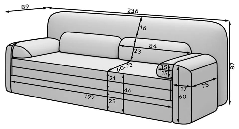 Bílá rozkládací/s úložným prostorem pohovka z textilie bouclé 236 cm Elioss – ELTAP