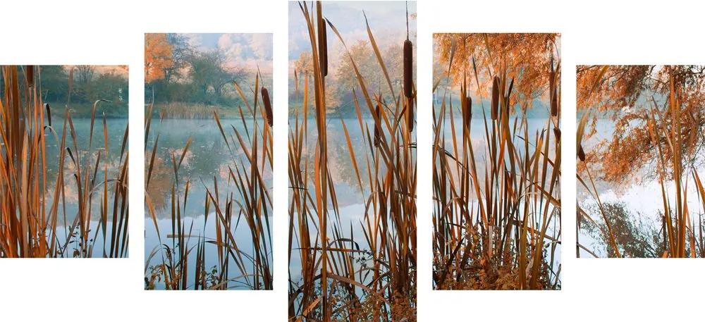 5-dílný obraz řeka uprostřed podzimní přírody Varianta: 200x100