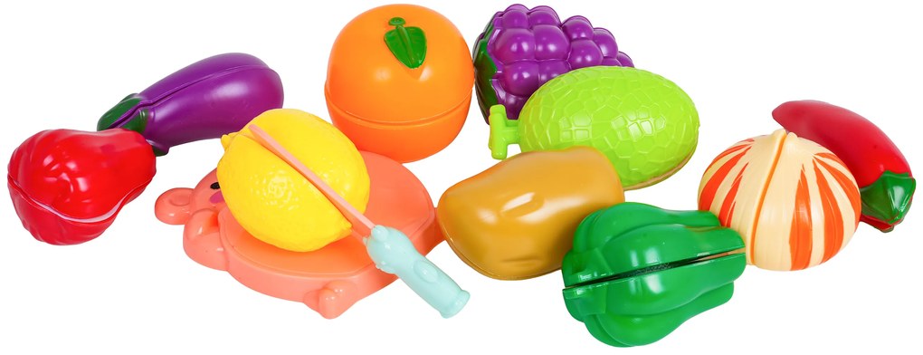 RKToys Dětský nákupní vozík s ovocem a zeleninou
