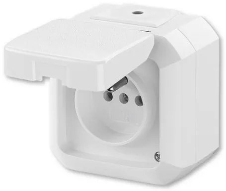 ABB Variant+ zásuvka IP54 bílá 5518N-C02510 B s víčkem