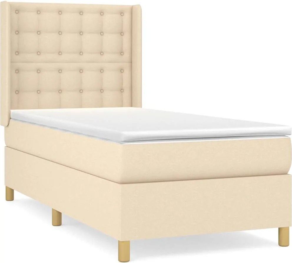 Box spring postel s matrací krémová 100 x 200 cm textil 3132294