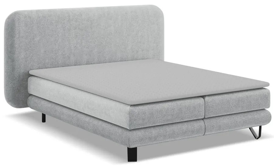 Světle šedá boxspring postel 160x200 cm Ilima – Makamii