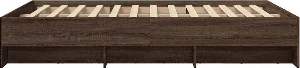Rám postele bez matrace hnědý dub 120 x 200 cm kompozitní dřevo 3295666