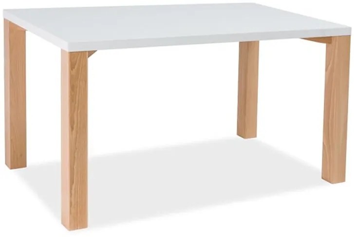 Stůl EGON bílý/buk 120x80